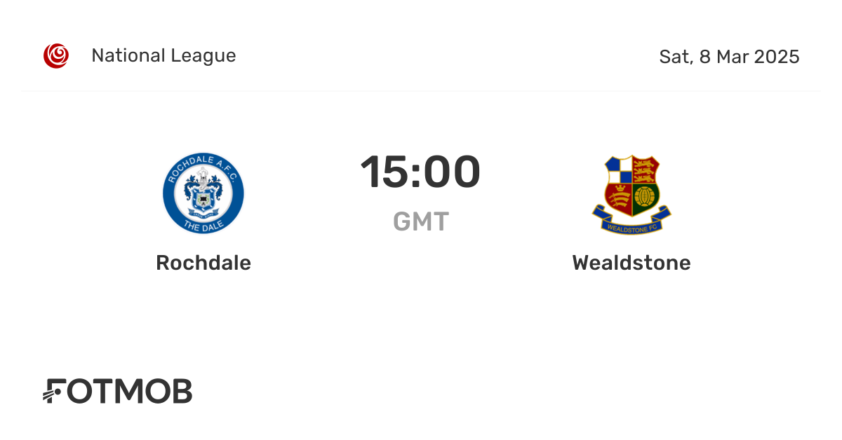Rochdale vs Wealdstone - marcador en vivo, alineaciones previstas y ...