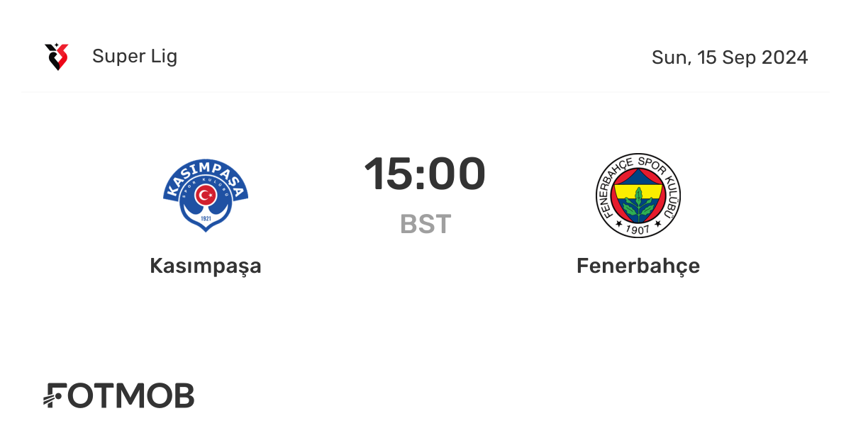 Kasımpaşa Vs Fenerbahçe Live Score Predicted Lineups And H2h Stats