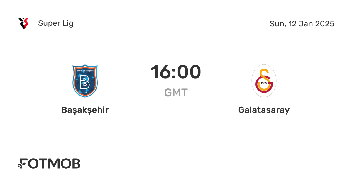 Istanbul Basaksehir 대 Galatasaray 실시간 점수 예상 스타팅 라인업 및 H2h 통계