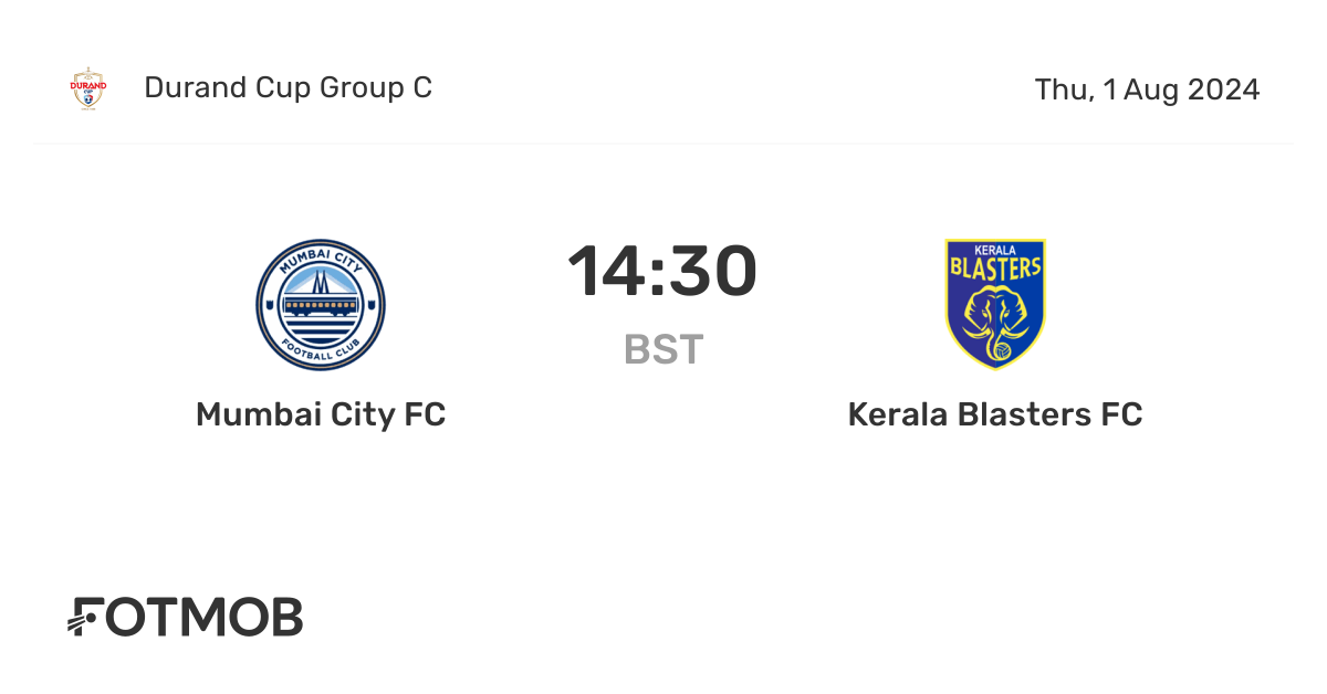 Mumbai City FC vs Kerala Blasters FC - live score, predicted lineups and H2H stats