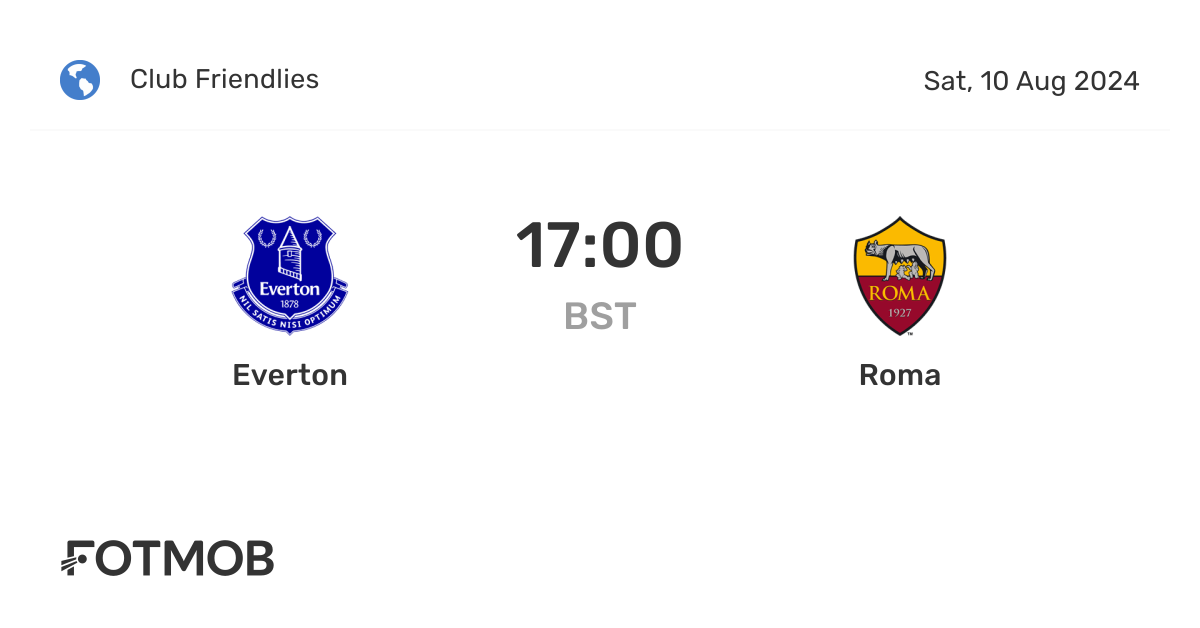 Everton vs Roma - live score, predicted lineups and H2H stats