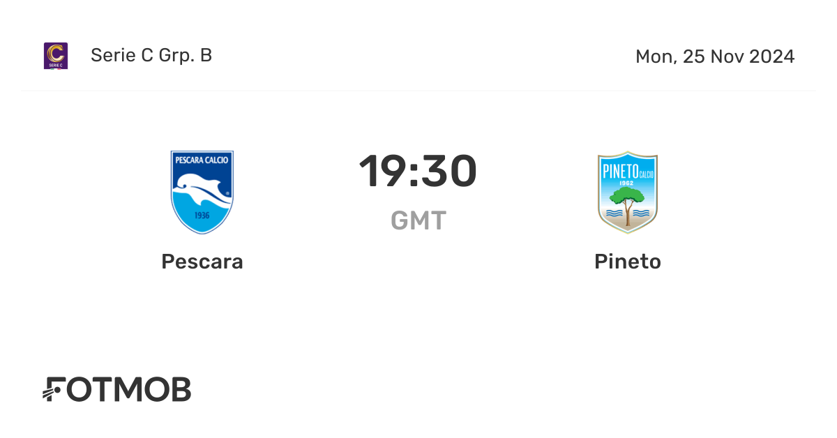 Pescara vs Pineto - live score, predicted lineups and H2H stats