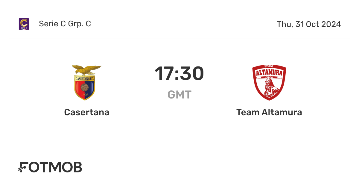 Casertana vs Team Altamura - live score, predicted lineups and H2H stats