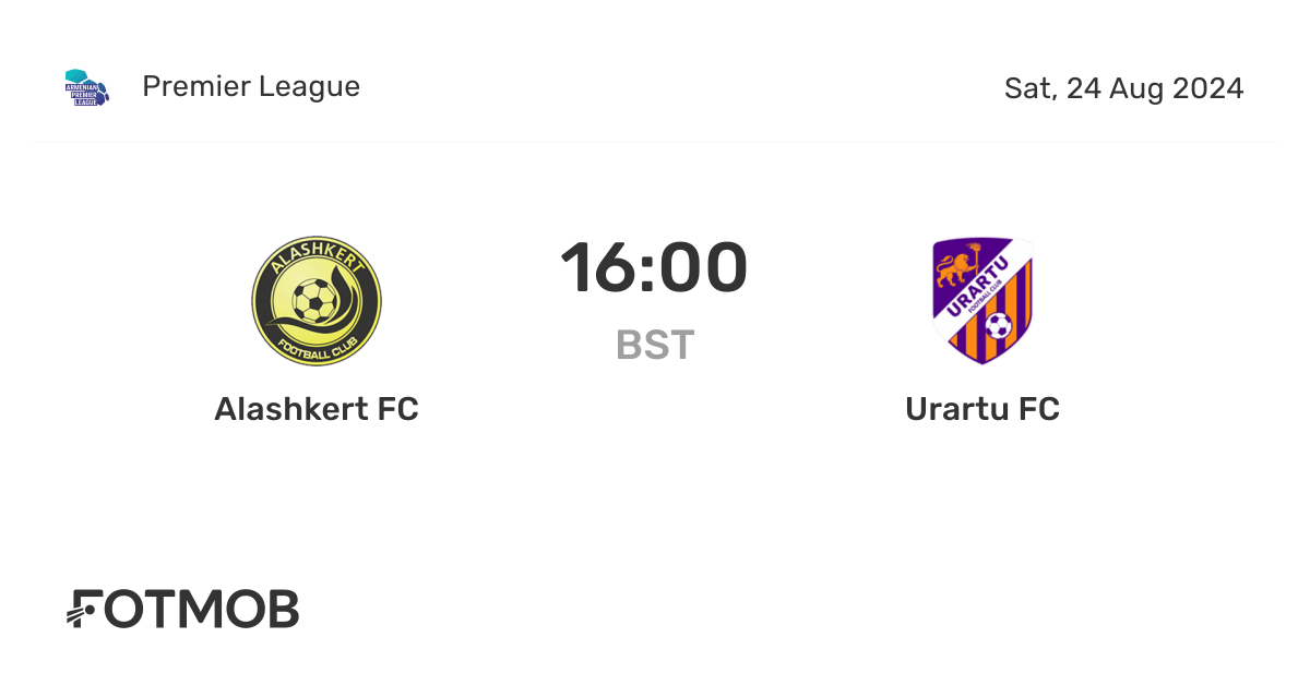 Alashkert FC contre Urartu FC - score en direct, compositions probables ...