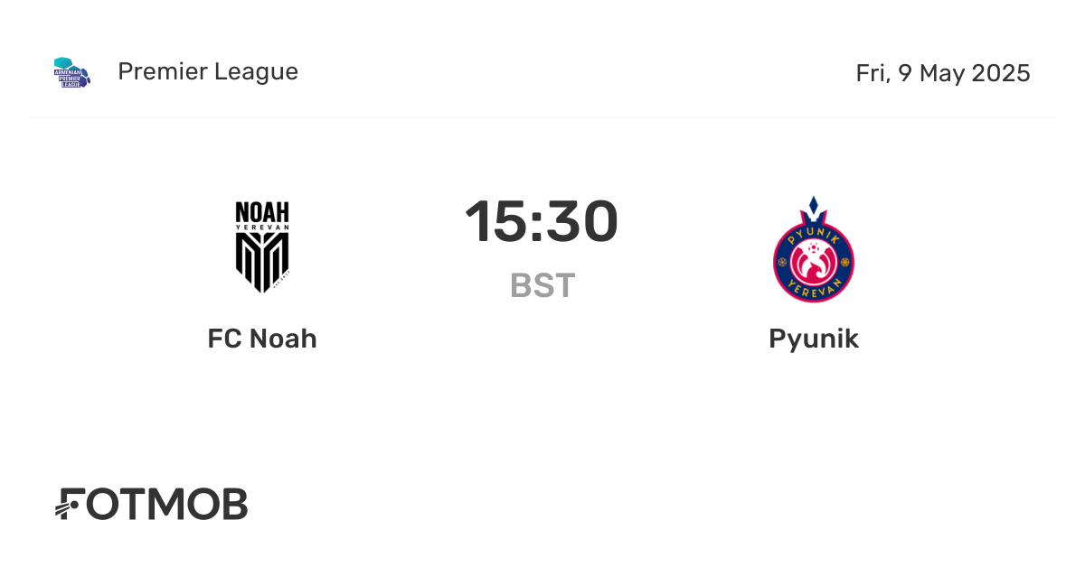 FC Noah vs Pyunik - marcador en vivo, alineaciones previstas y estadísticas H2H