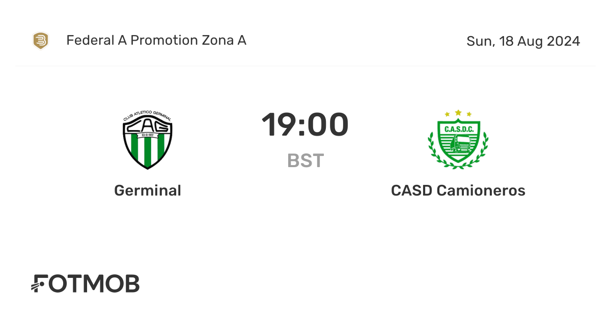 Germinal vs CASD Camioneros - live score, predicted lineups and H2H stats