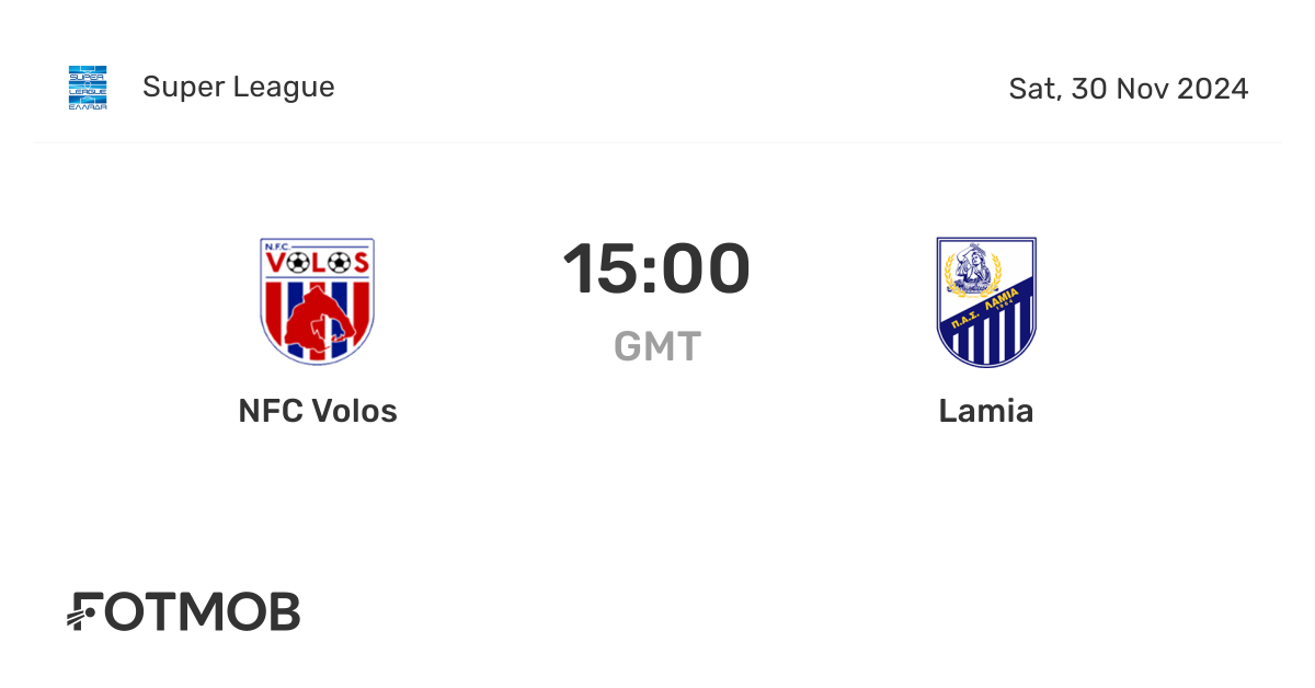 NFC Volos vs Lamia - marcador en vivo, alineaciones previstas y ...
