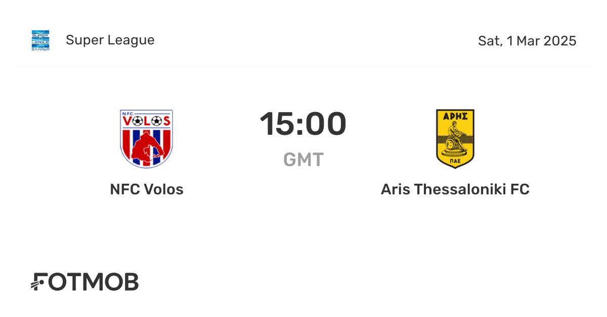NFC Volos vs Aris Thessaloniki FC - resultado ao vivo, equipas iniciais ...