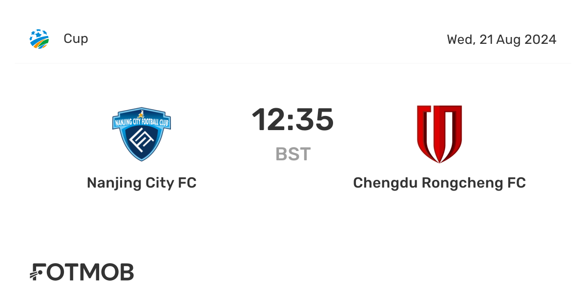 Nanjing City FC vs Chengdu Rongcheng FC - live score, predicted lineups ...