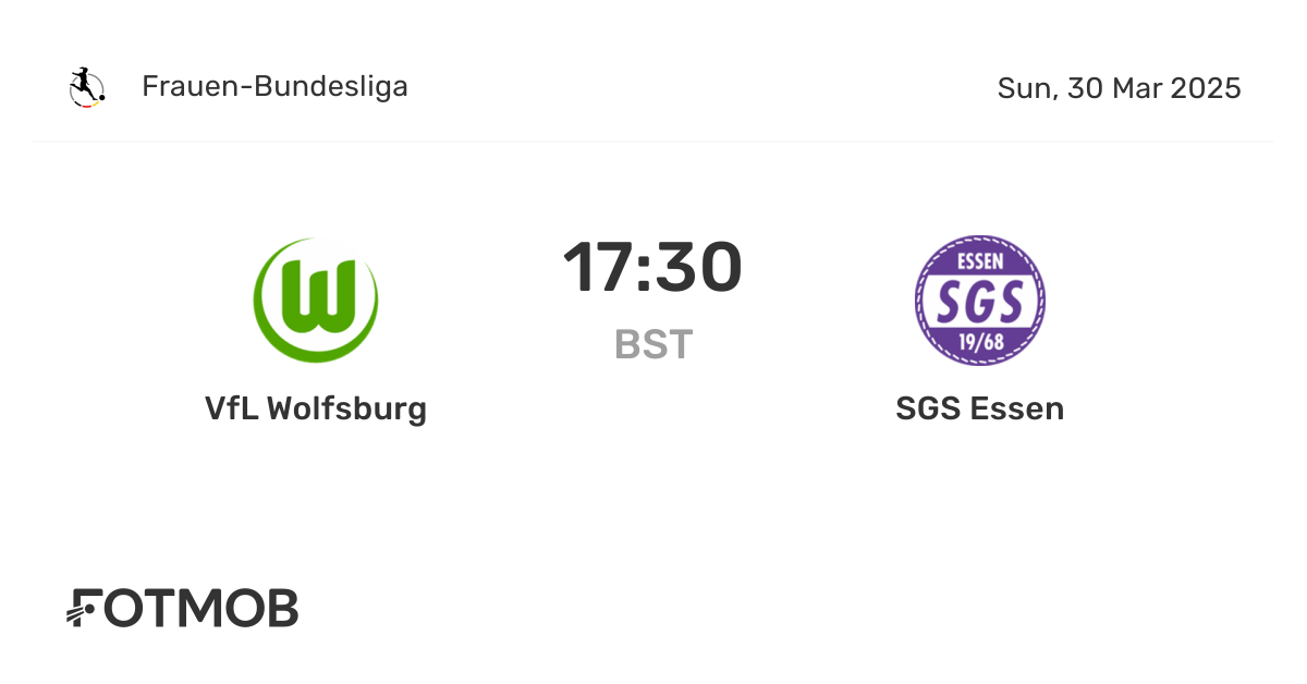 VfL Wolfsburg vs SGS Essen - live score, predicted lineups and H2H stats