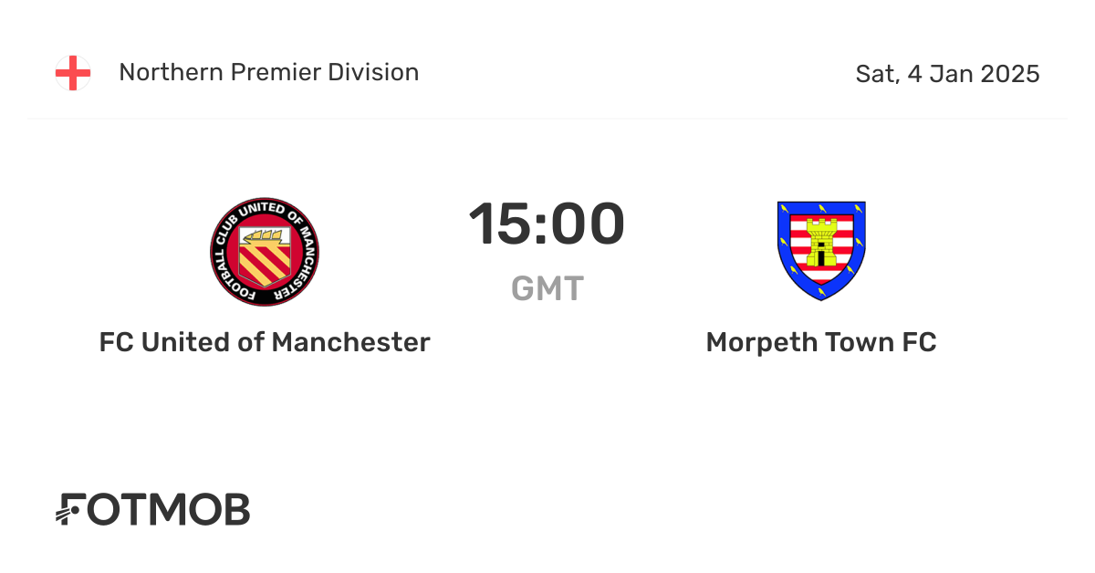 FC United of Manchester vs Morpeth Town FC - resultado ao vivo, equipas ...