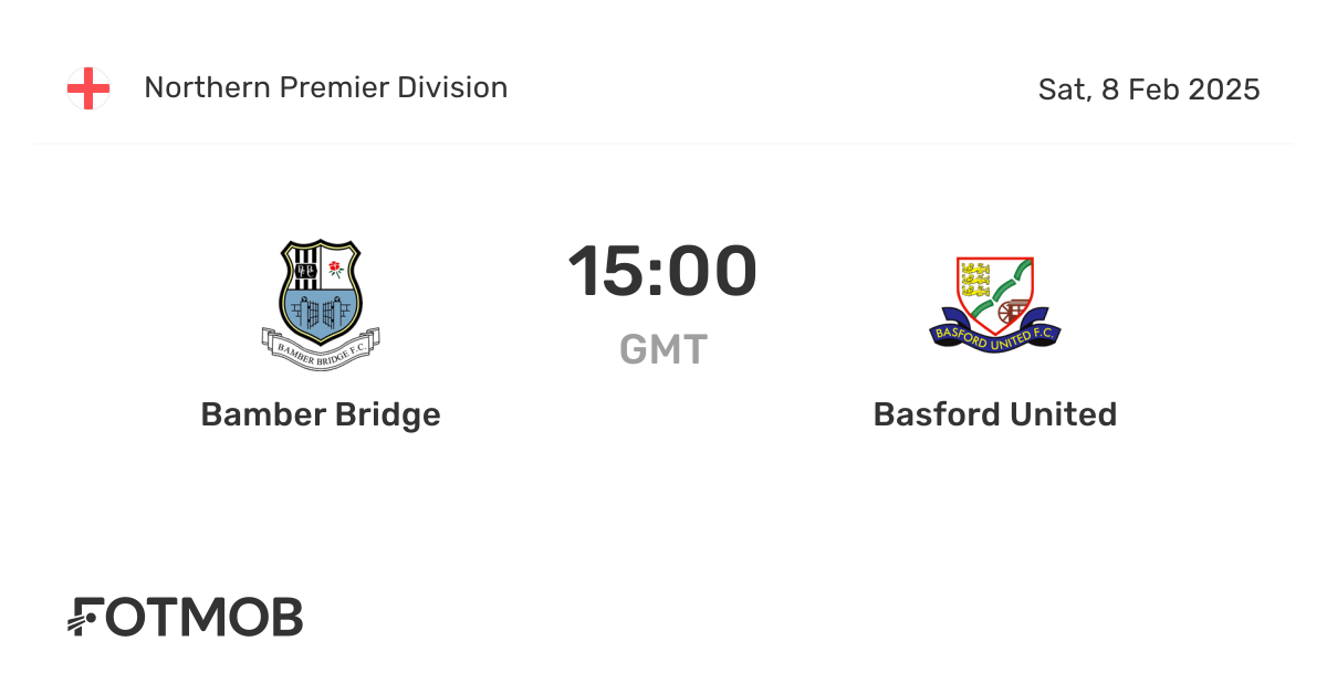 Bamber Bridge vs Basford United - live score, predicted lineups and H2H ...