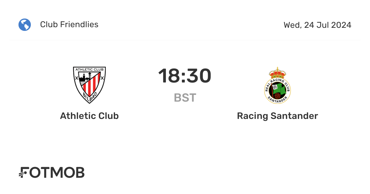 Athletic Club vs Racing Santander - live score, predicted lineups and ...
