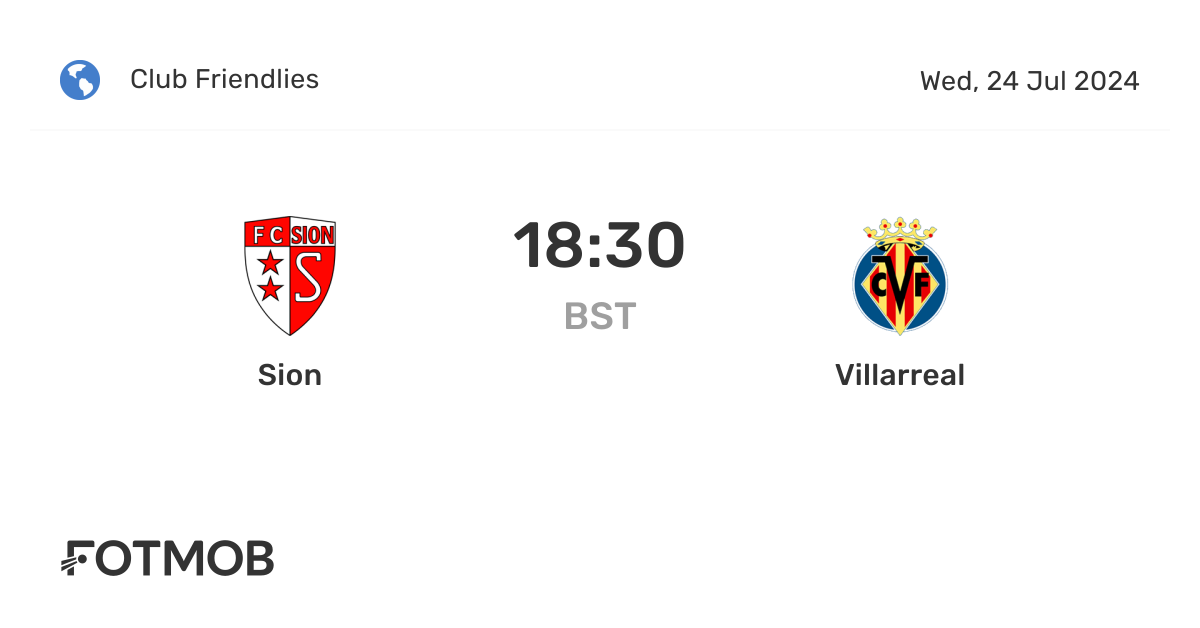 Sion vs Villarreal - live score, predicted lineups and H2H stats