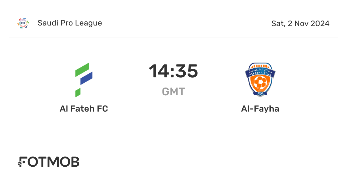 Al Fateh FC vs Al-Fayha - marcador en vivo, alineaciones previstas y ...