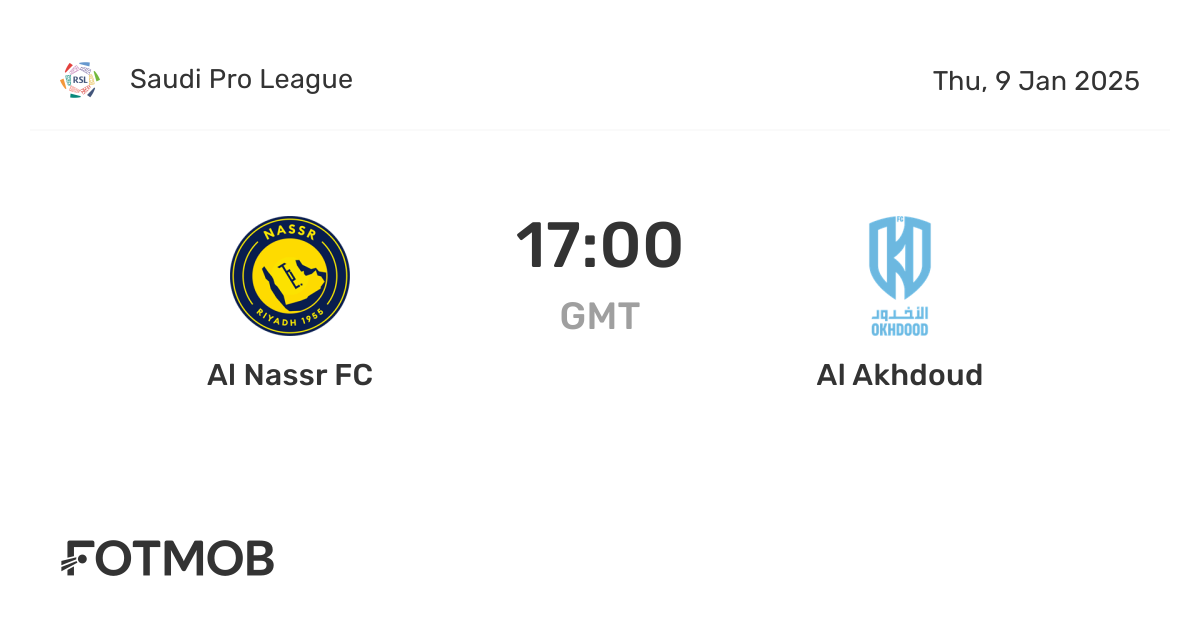 Al Nassr FC vs Al Akhdoud - live score, predicted lineups and H2H stats