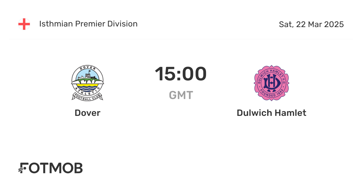 Dover vs Dulwich Hamlet - live score, predicted lineups and H2H stats