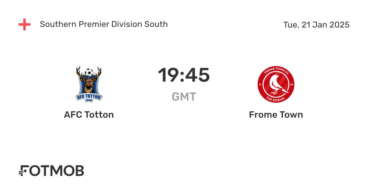 AFC Totton vs Frome Town - live score, predicted lineups and H2H stats