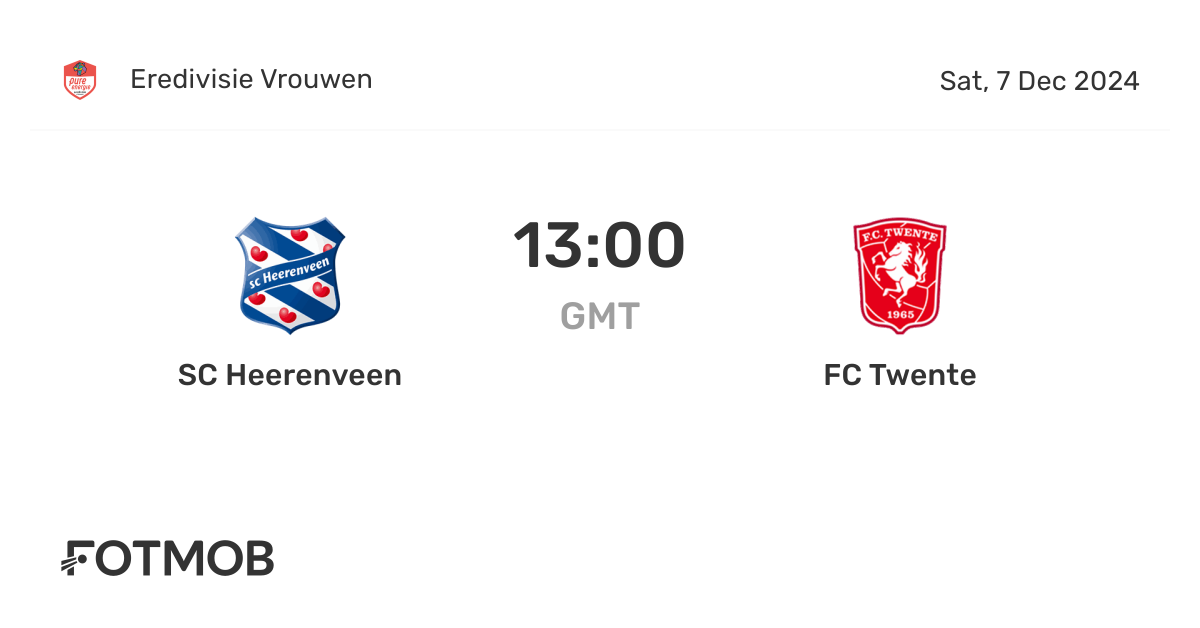 SC Heerenveen vs FC Twente - marcador en vivo, alineaciones previstas y estadísticas H2H