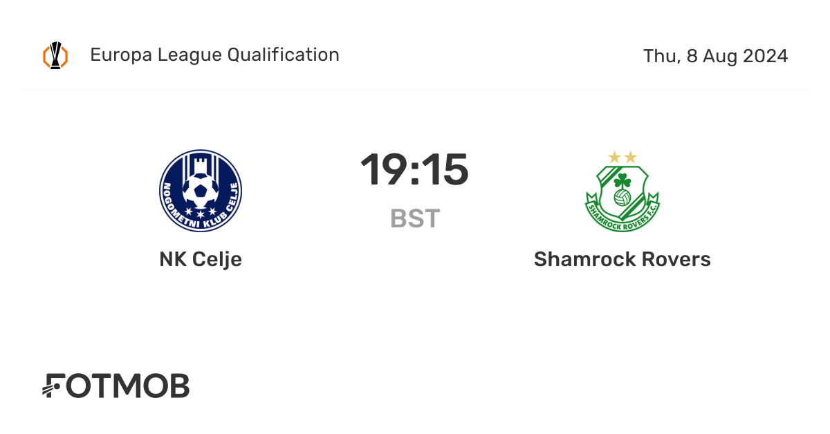 NK Celje vs Shamrock Rovers - resultado ao vivo, equipas iniciais ...