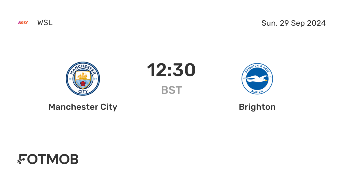 Manchester City Women vs Brighton & Hove Albion Women - live score ...