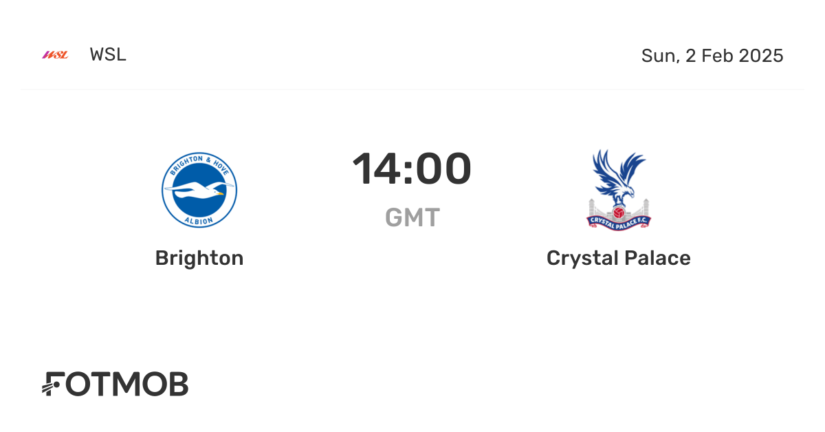 Brighton vs Crystal Palace - live score, predicted lineups and H2H stats