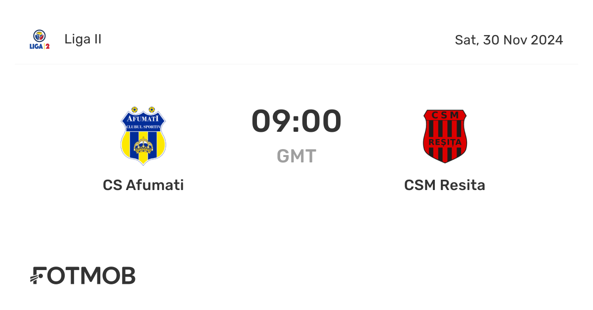 CS Afumati vs CSM Resita - live score, predicted lineups and H2H stats