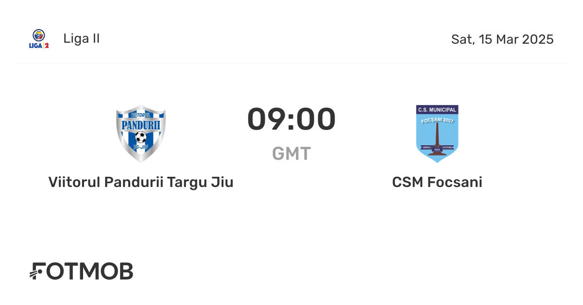 Viitorul Pandurii Targu Jiu vs CSM Focsani - live score, predicted ...