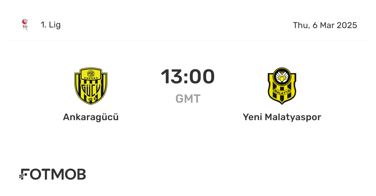 Ankaragücü vs Yeni Malatyaspor - live score, predicted lineups and H2H ...