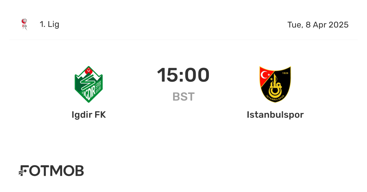 Igdir FK vs Istanbulspor - live score, predicted lineups and H2H stats