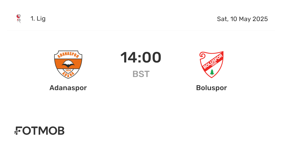 Adanaspor vs Boluspor - marcador en vivo, alineaciones previstas y ...