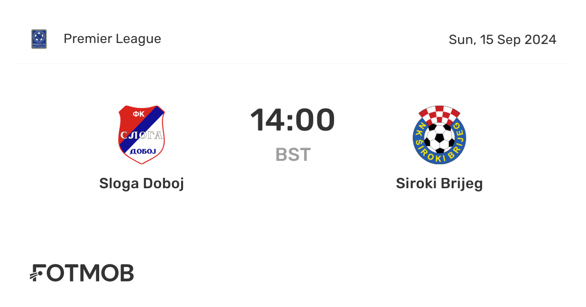 Sloga Doboj vs Siroki Brijeg - marcador en vivo, alineaciones previstas ...