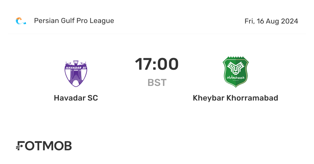 Havadar SC vs Kheybar Khorramabad - live score, predicted lineups and ...
