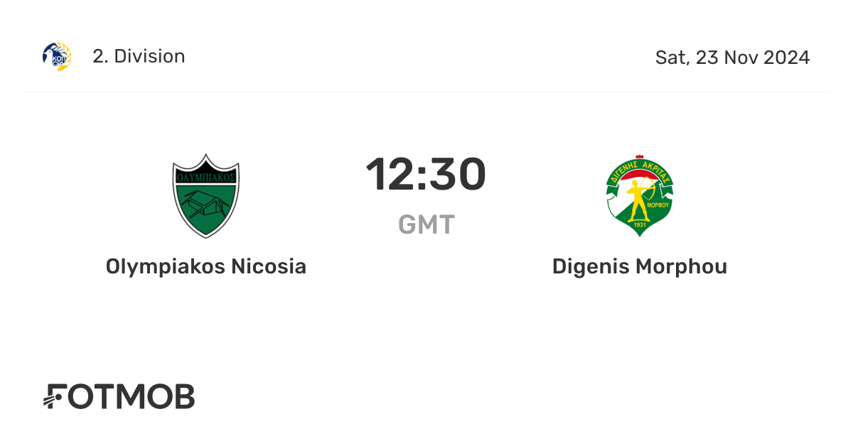 Olympiakos Nicosia vs Digenis Morphou - live score, predicted lineups ...