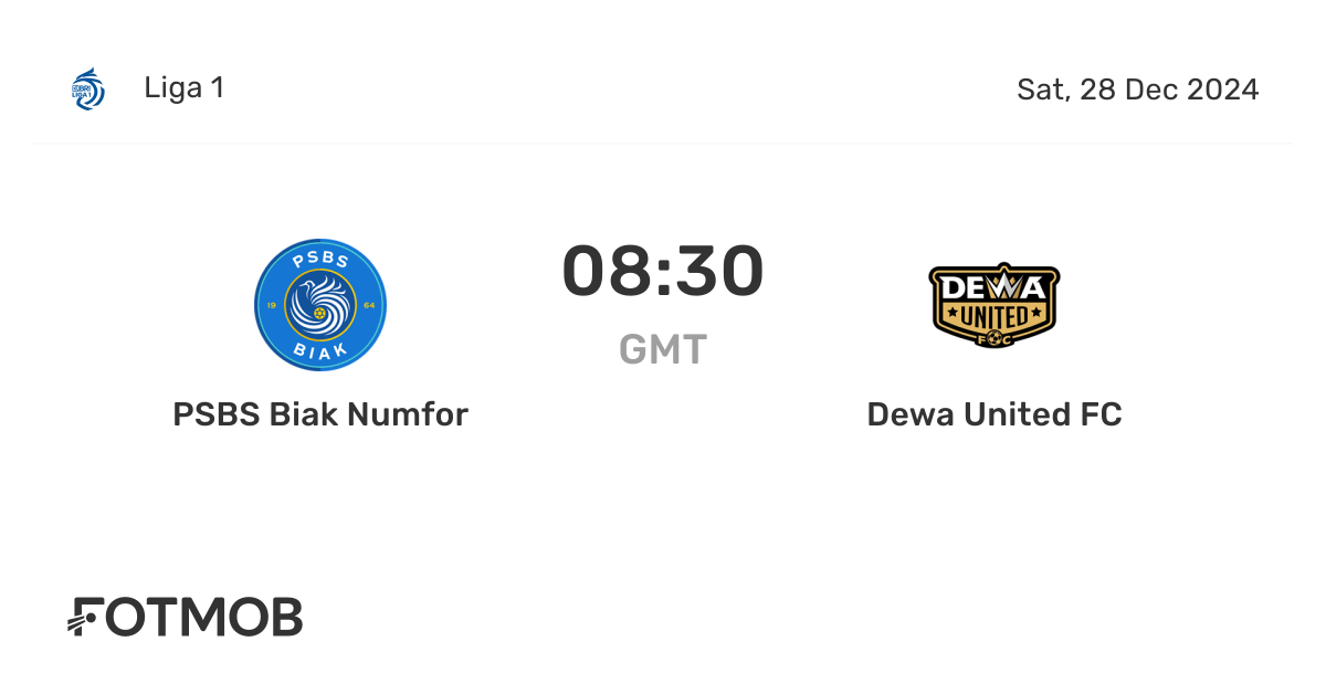 PSBS Biak Numfor vs Dewa United FC - marcador en vivo, alineaciones ...