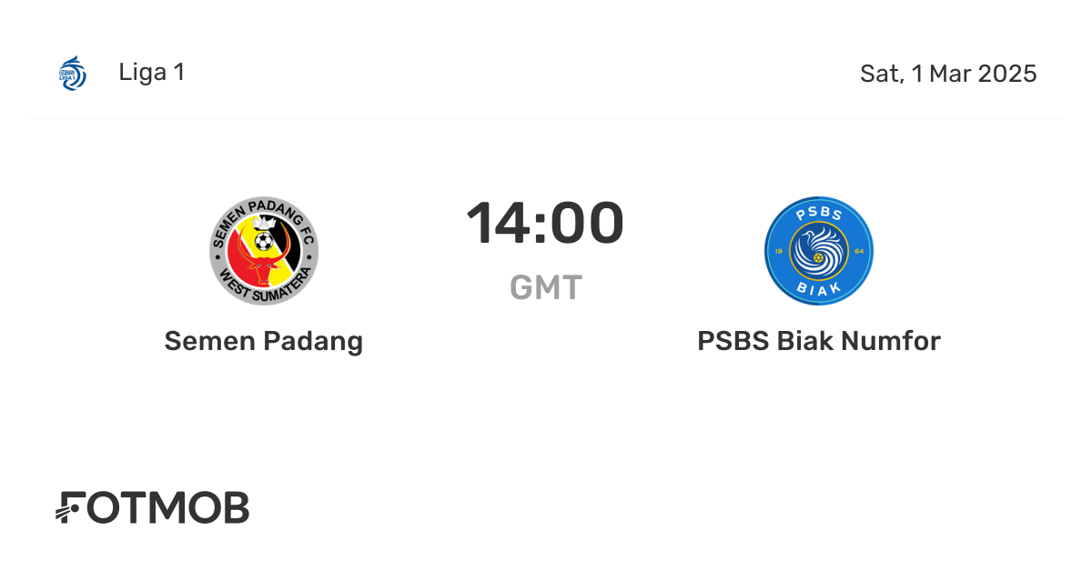 Semen Padang vs PSBS Biak Numfor - live score, predicted lineups and ...