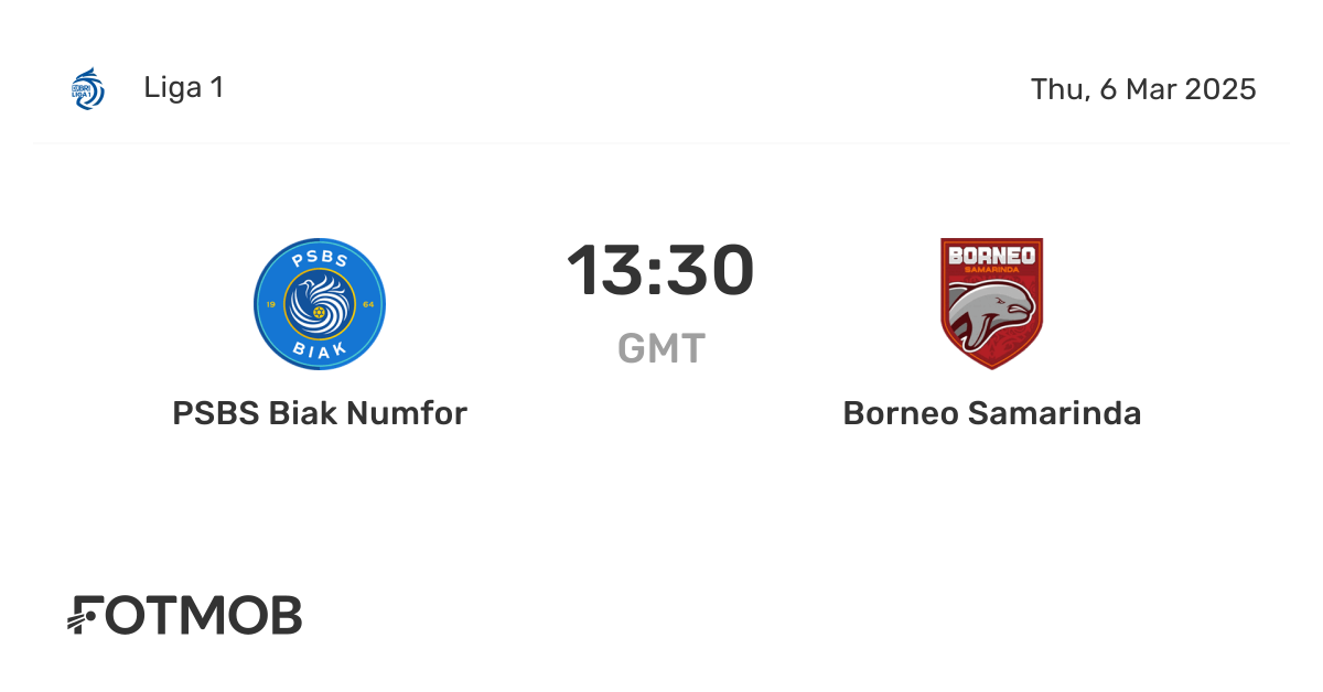 PSBS Biak Numfor vs Borneo Samarinda - marcador en vivo, alineaciones ...