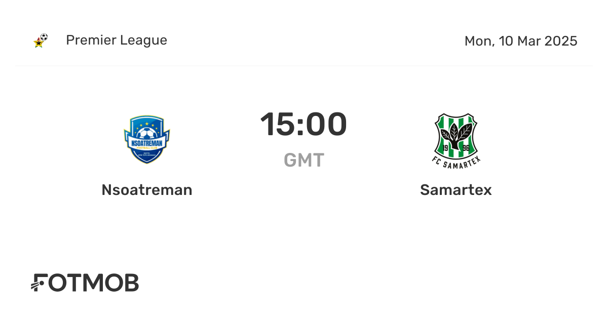 Nsoatreman vs Samartex - live score, predicted lineups and H2H stats