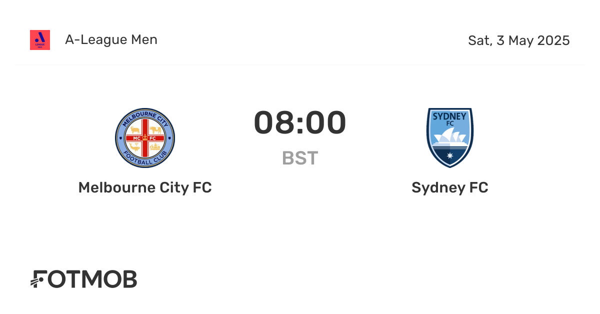 Melbourne City FC vs Sydney FC - live score, predicted lineups and H2H ...