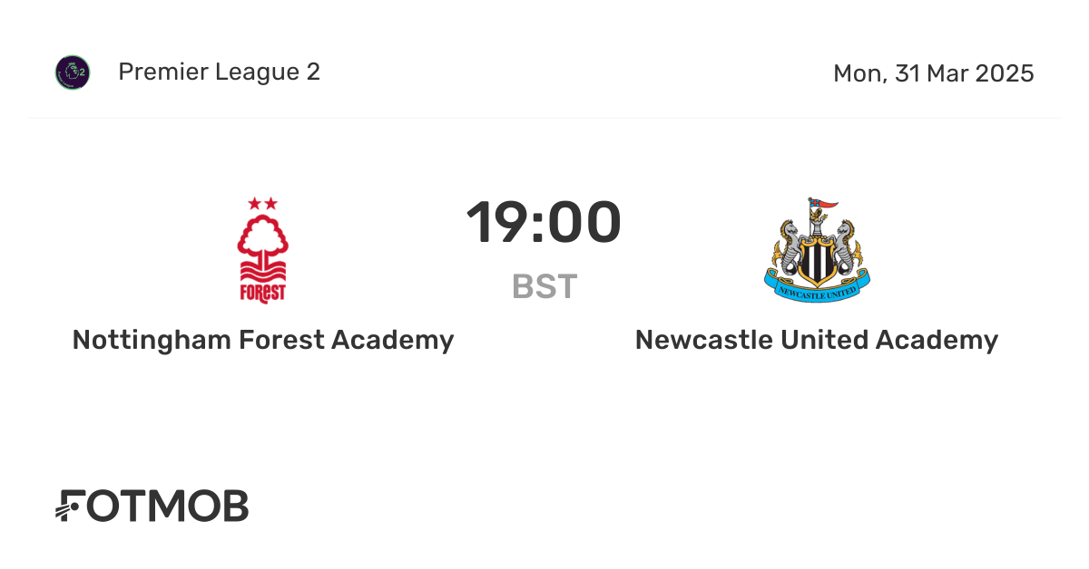 Nottingham Forest Academy vs Newcastle United Academy - live score ...