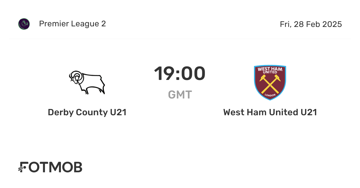 Derby County Academy vs West Ham United Academy - live score, predicted ...