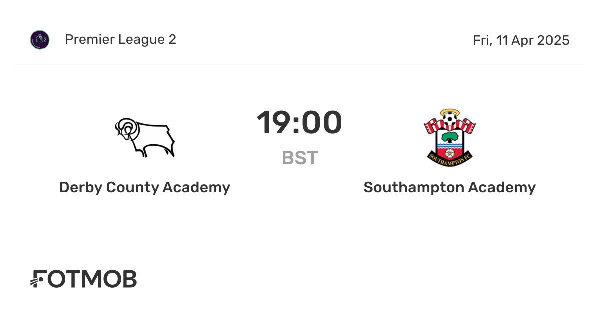 Derby County Academy vs Southampton Academy - marcador en vivo ...