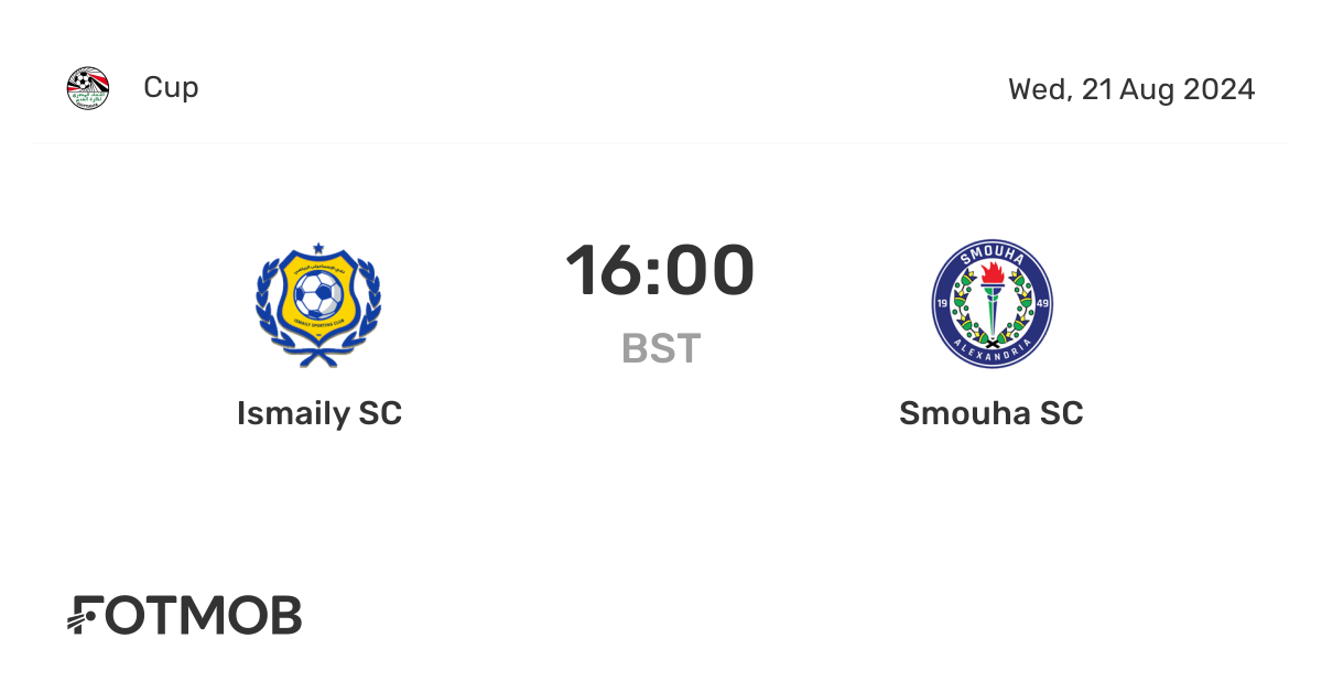 Ismaily SC vs Smouha SC - marcador en vivo, alineaciones previstas y ...