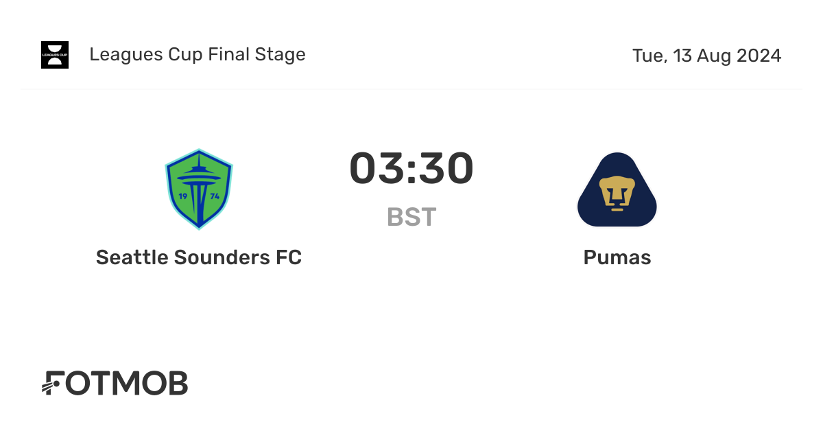 Seattle Sounders FC vs Pumas - live score, predicted lineups and H2H stats