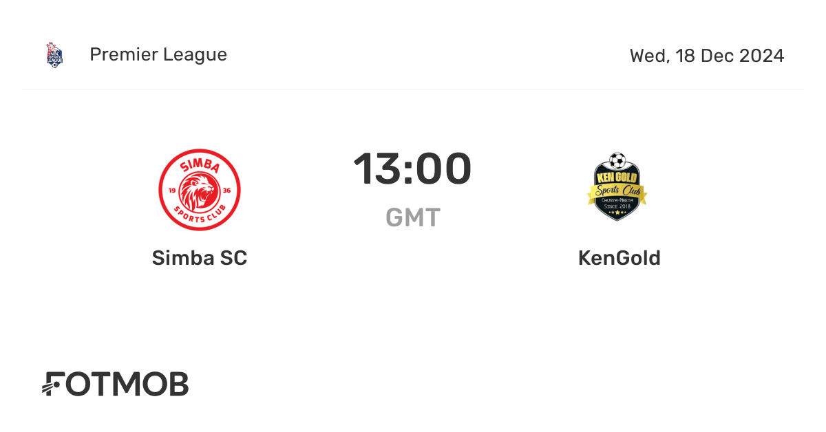 Simba SC vs KenGold - live score, predicted lineups and H2H stats