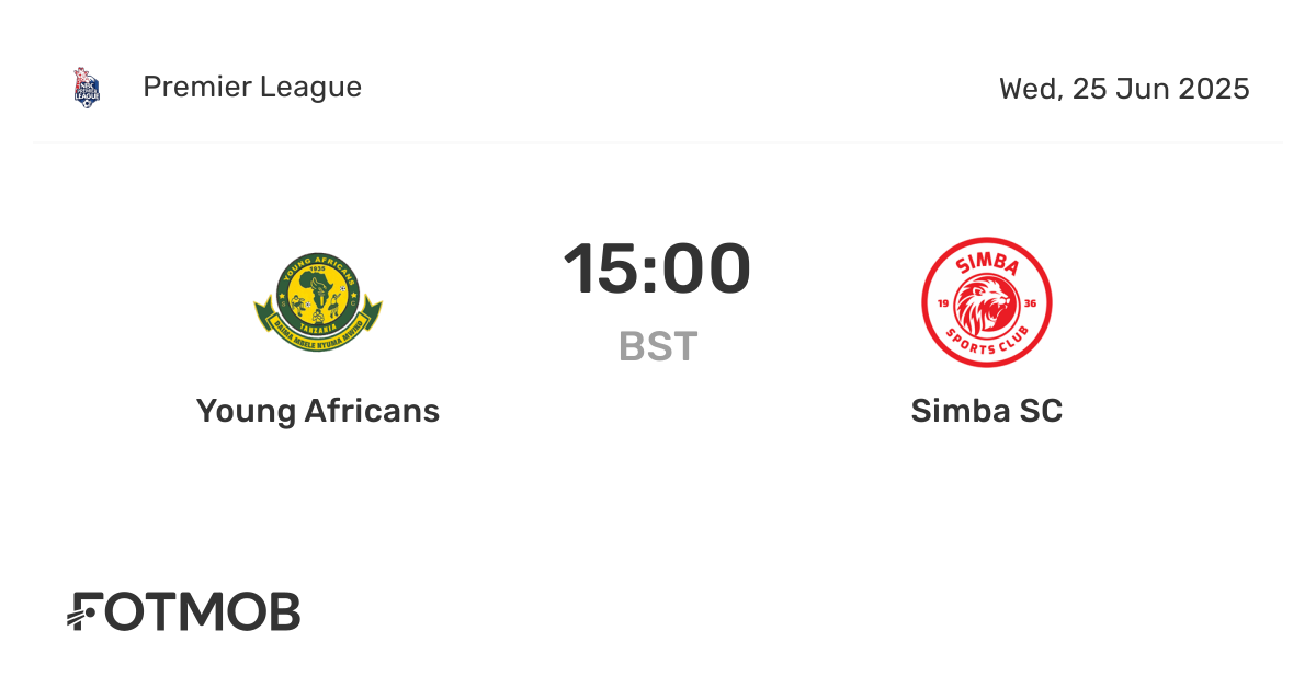 Young Africans vs Simba SC - live score, predicted lineups and H2H stats