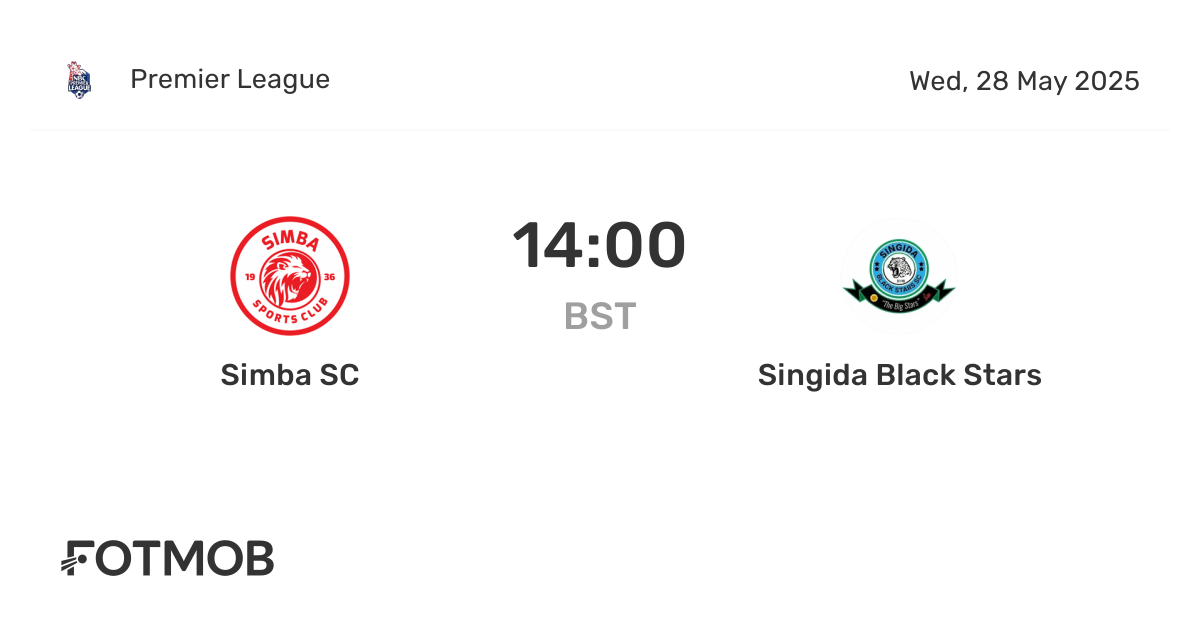 Simba SC vs Singida Black Stars - live score, predicted lineups and H2H ...
