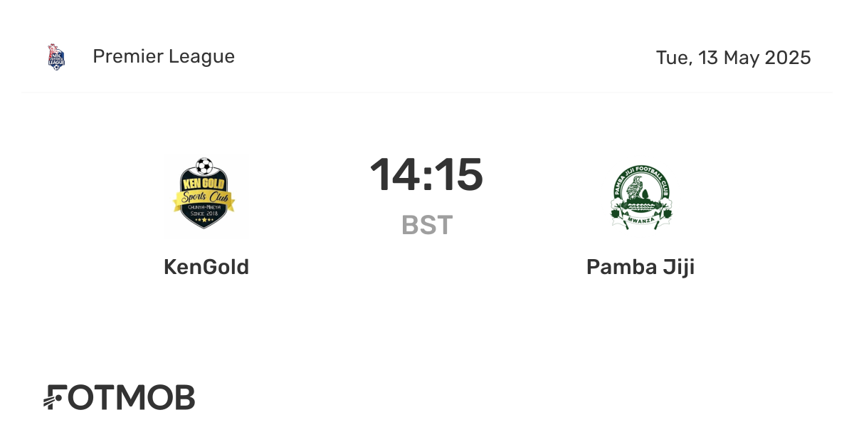 KenGold vs Pamba SC - live score, predicted lineups and H2H stats