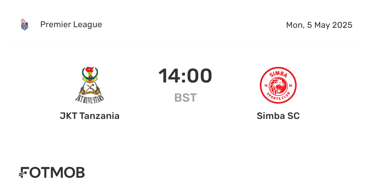 JKT Tanzania vs Simba SC - live score, predicted lineups and H2H stats