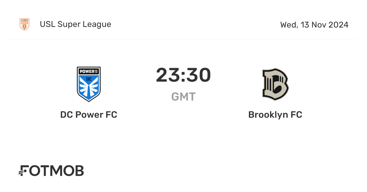 DC Power FC ปะทะ Brooklyn FC - คะแนนสด, ตัวจับแข้งที่คาดการณ์และสถิติ H2H